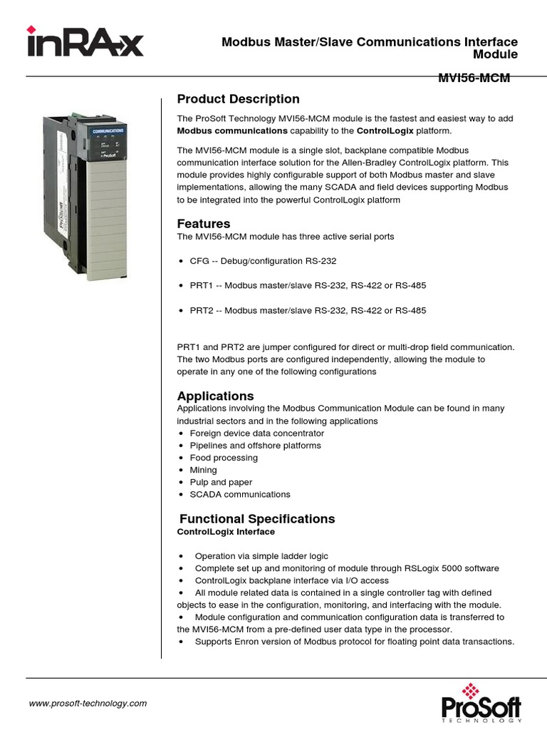 ABMVI 56 MCM MVI56 MCM Datasheet | PDF | Interface (Computing) | Scada