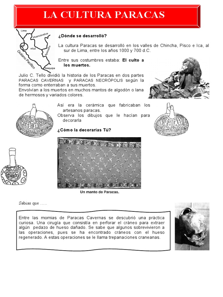 Cultura Paracas Costumbres Y Entierros Pdf