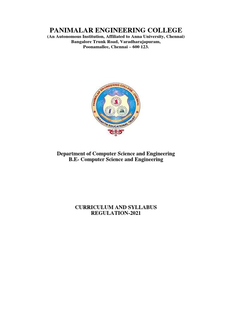 B.E. CSE-Curriculum & Syllabus | PDF | Engineering | Computer Programming