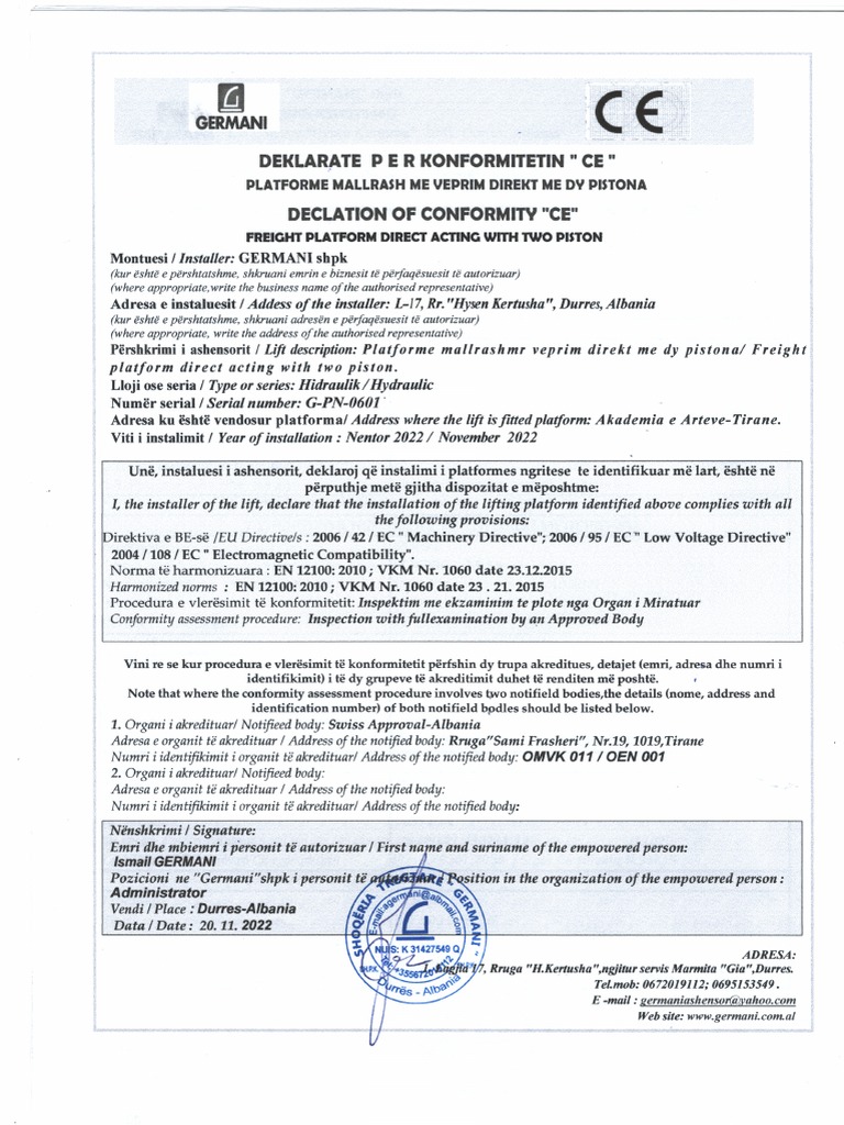 Deklarate Konformiteti G-PN-6001 | PDF