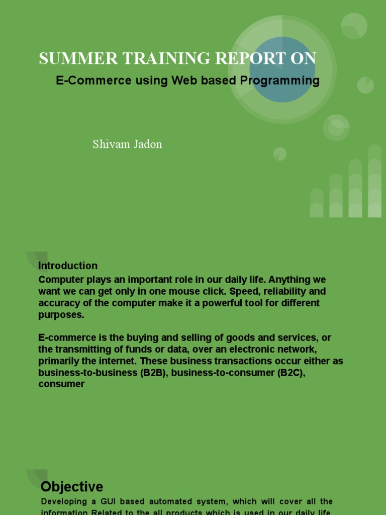 Summer Training Report On E Commerce Using Web Based Programming Pdf 1715