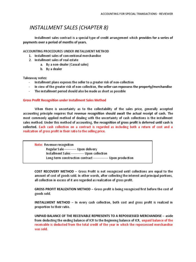 ACCOUNTING FOR SPECIAL TRANSACTIONS - Reviewer | PDF | Debits And ...