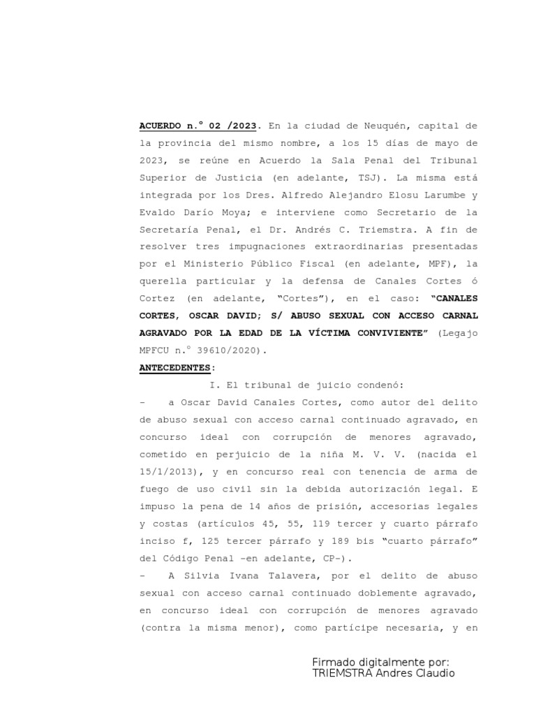 MPFCU LEG. 39610 AÑO 2020 CANALES CORTES. Acuerdo Nro. 2. Fecha 15.5. ...