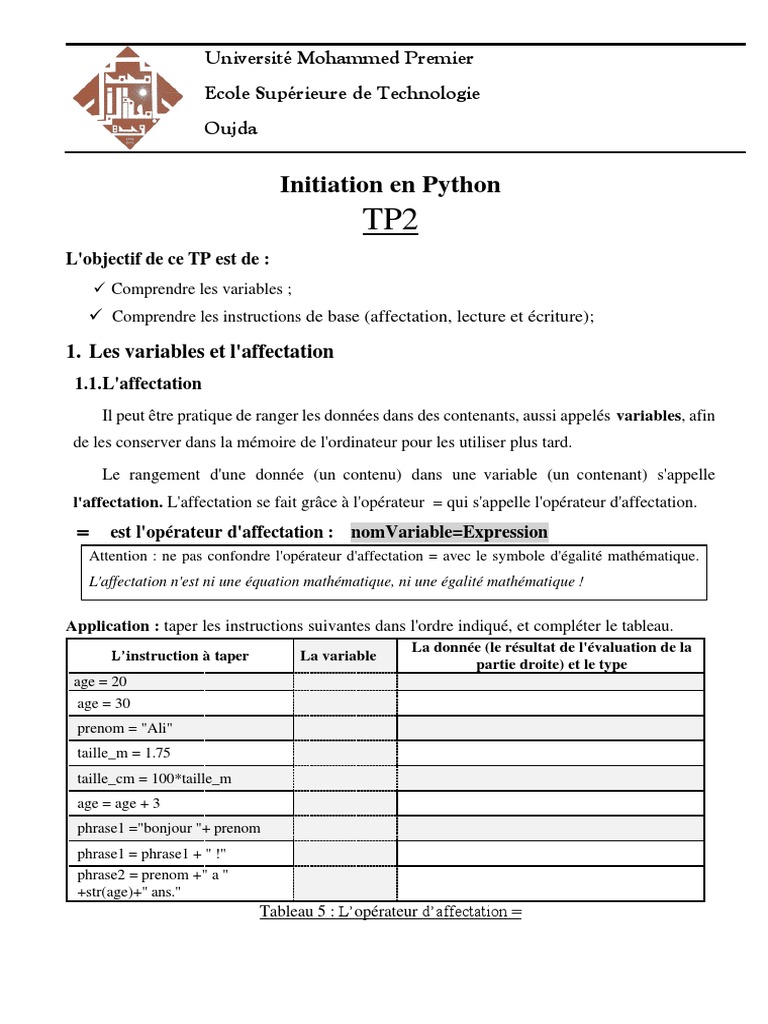 Initiation en Python TP2 - Partie 2 | PDF | Méthodes et références pédagogiques | Ordinateurs