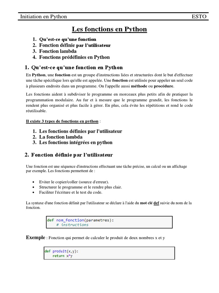 Les Fonctions en Python - Partie 4 | PDF | Ordinateurs | Technologie et ingénierie