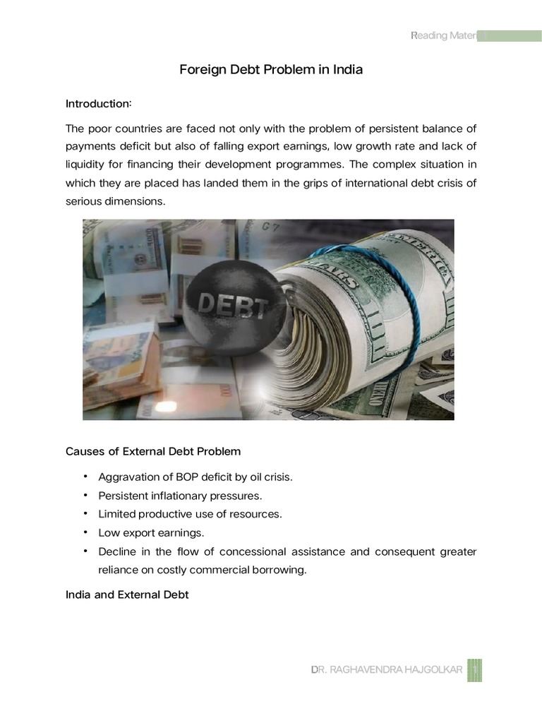 Foreign Debt Problem in India | PDF