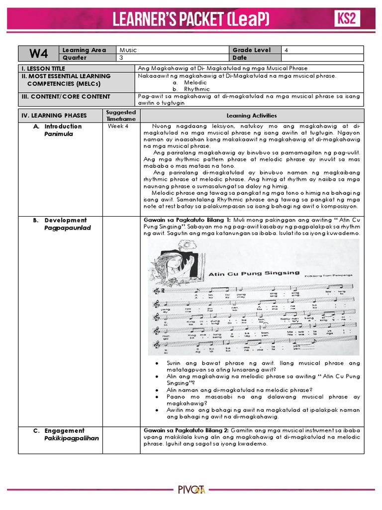 LeaP Music G4 Week 4 Q3 | PDF