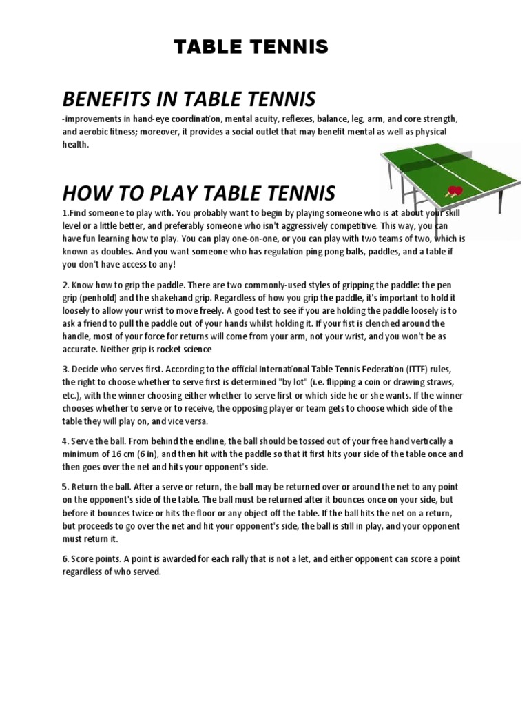 Table Tennis | PDF | Table Tennis | Entertainment