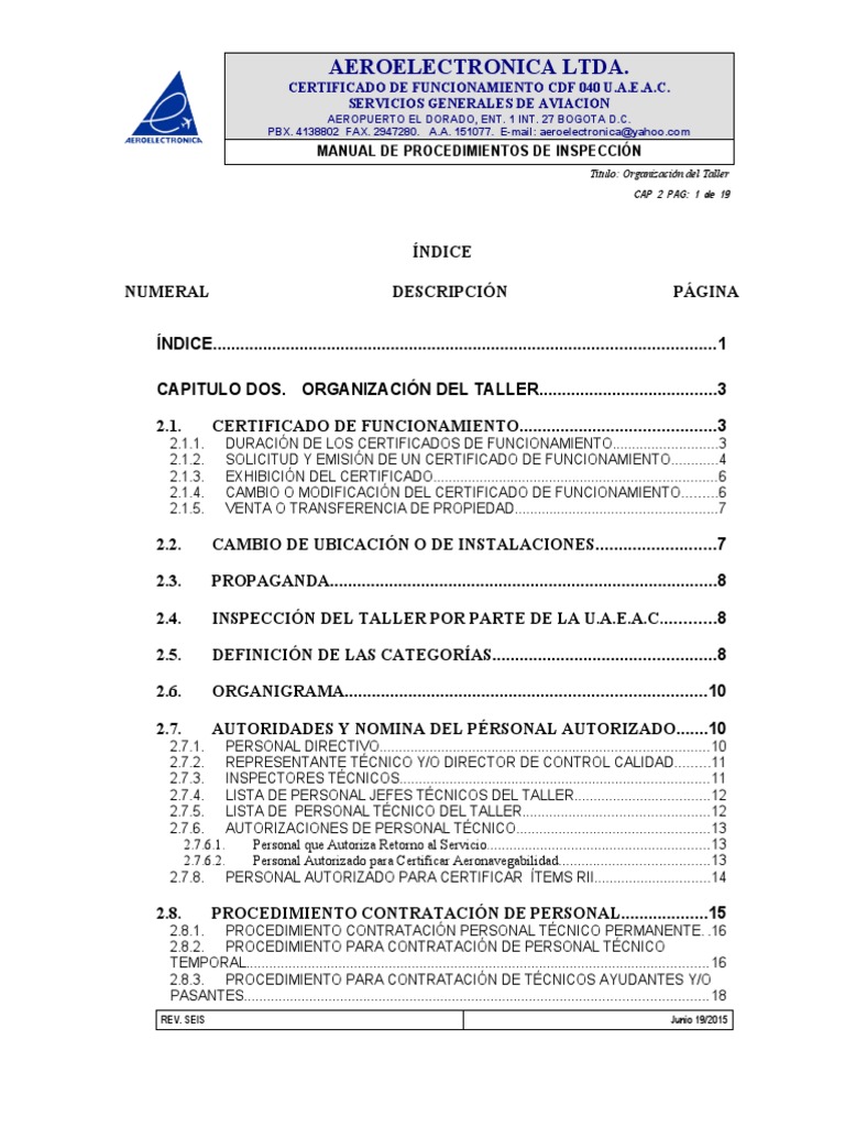 CAP 2 - 1 ORGANIZACION DEL TAR - Rev 6 | PDF | Aeropuerto | Aviación