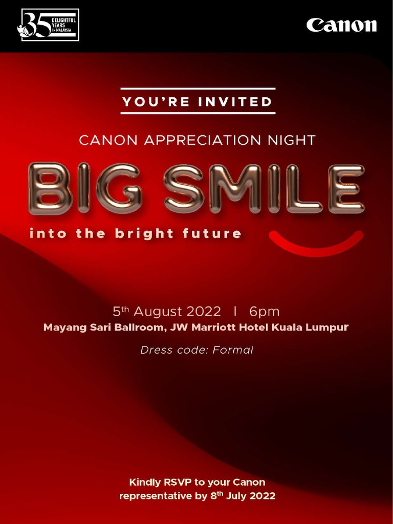 Invitation - Canon Appreciation Night 2022 - Letter | PDF
