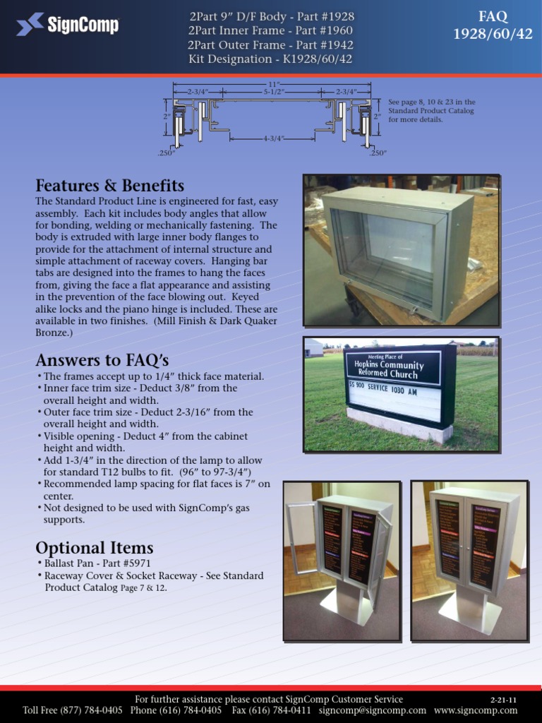 1928 Sign Frame Kit Specifications | PDF | Technology & Engineering ...