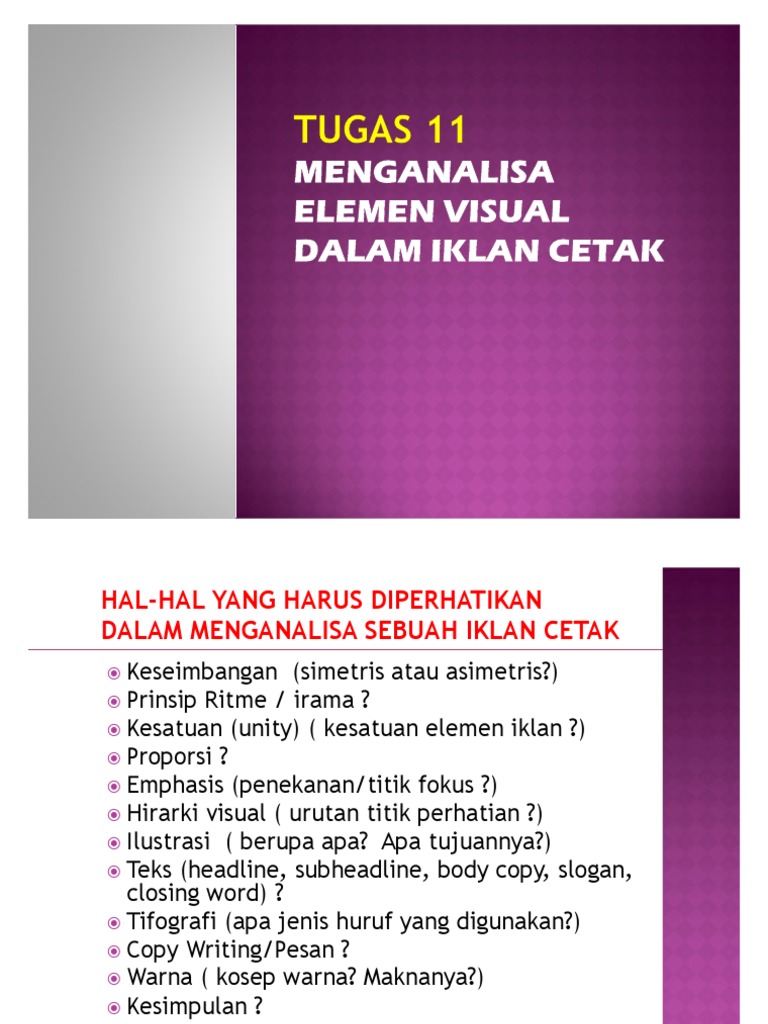 Analisis Elemen Visual Iklan Cetak | PDF