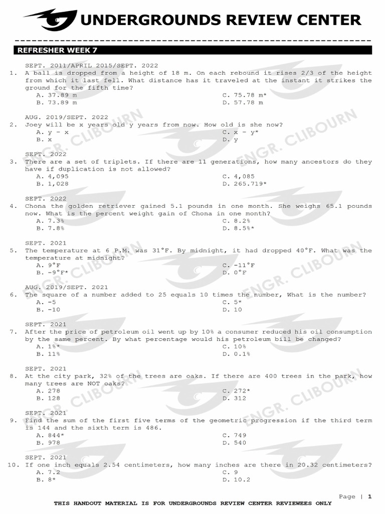 Boy Bypass Refresher Mathematics 1 | PDF