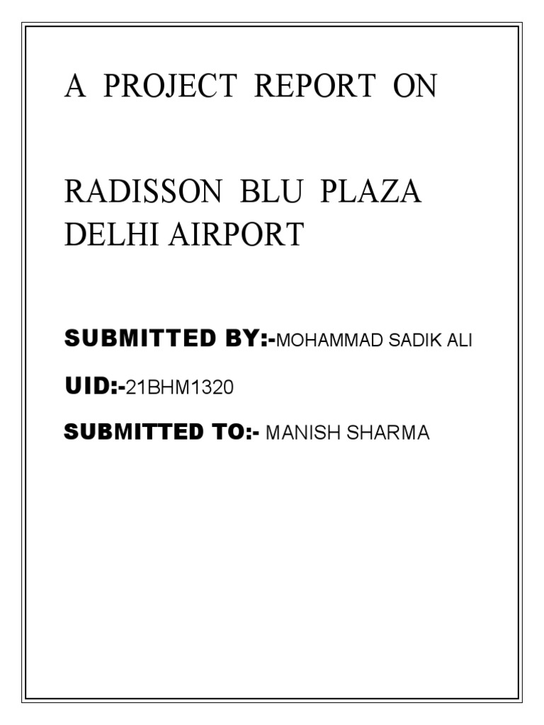 Project Report 2 | Download Free PDF | Hospitality Industry