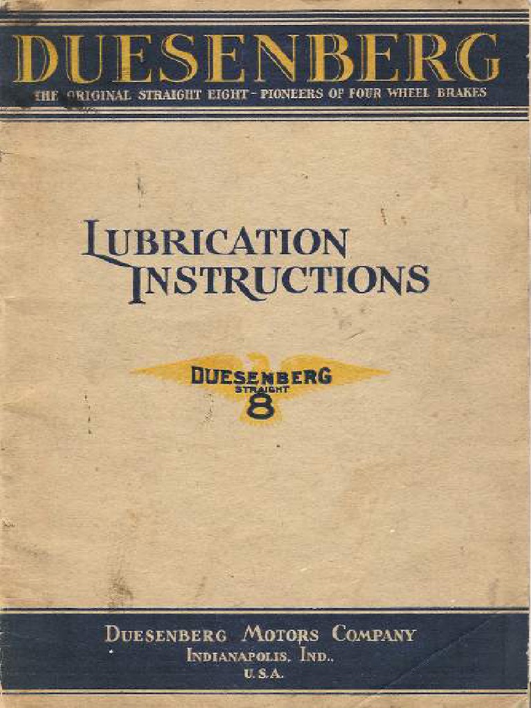 Duesenberg Series 601 Electric Wiring Diagram-Fusionado | PDF