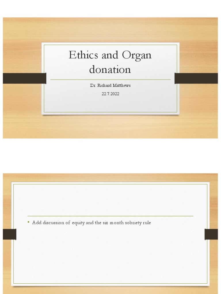 Ethics and Organ Donation | PDF | Social Science