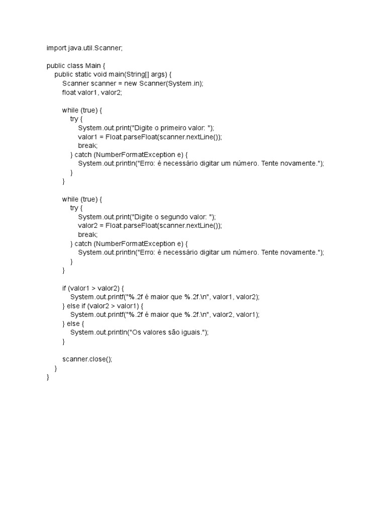 Codigo em Java | PDF