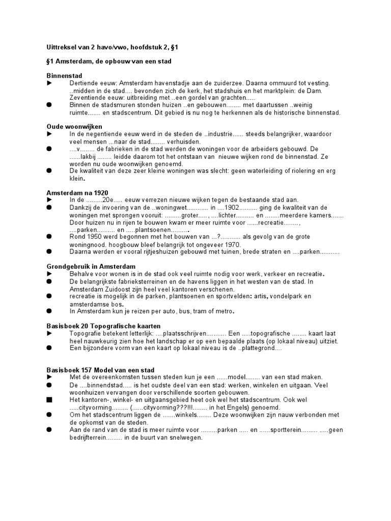 H2 Uittreksel 1 | PDF