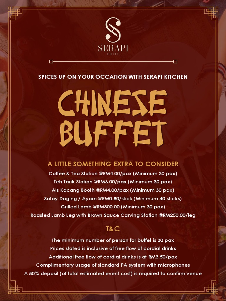 Example New Chinese Buffet Menu | PDF | Thai Cuisine | Tofu