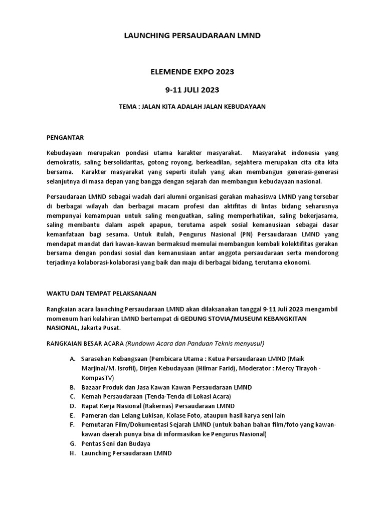 Peluncuran Persaudaraan LMND 2023 | PDF | Seni