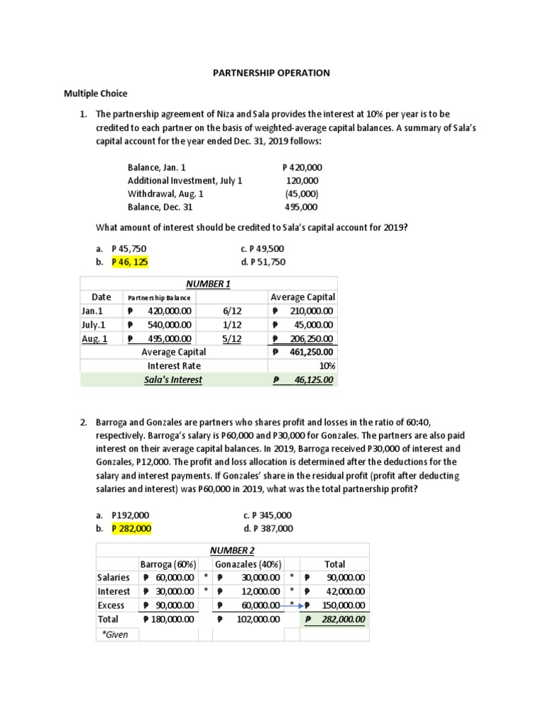 MC With Answers Partnership Operation Corporation | Download Free PDF | Treasury Stock ...