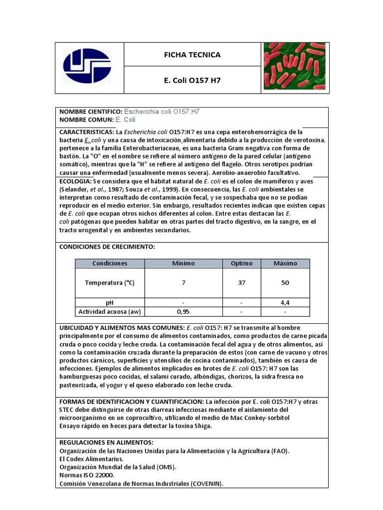 E. Coli | PDF | Escherichia coli | Especialidades Medicas