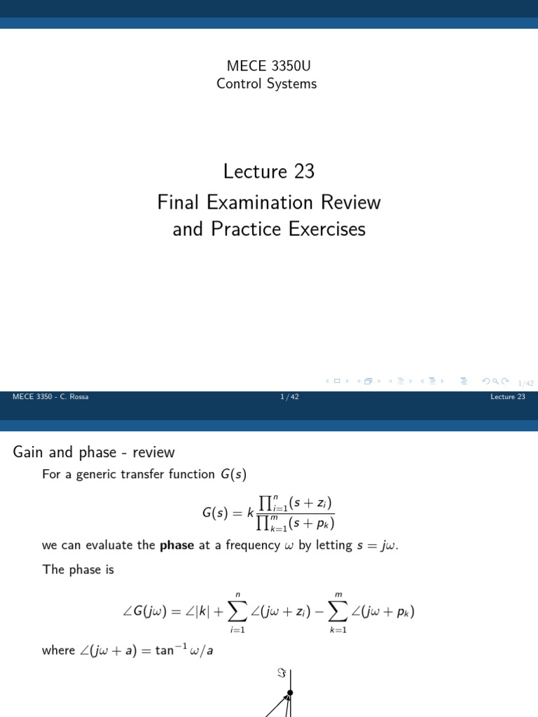 Lecture 23 | PDF | Systems Theory | Control Engineering Lecture 23 | PDF | Systems Theory | Control Engineering