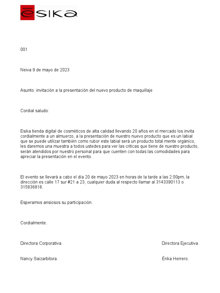Carta Formal de Invitacion | PDF