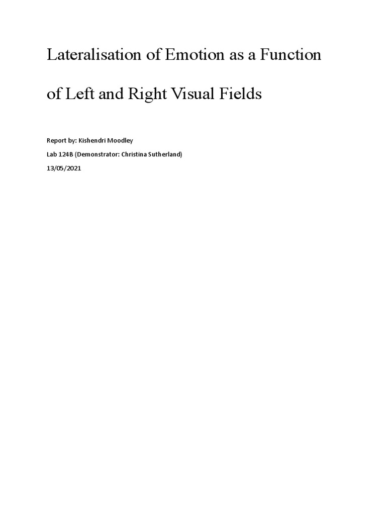 Lab Report 2 | PDF | Lateralization Of Brain Function | Handedness