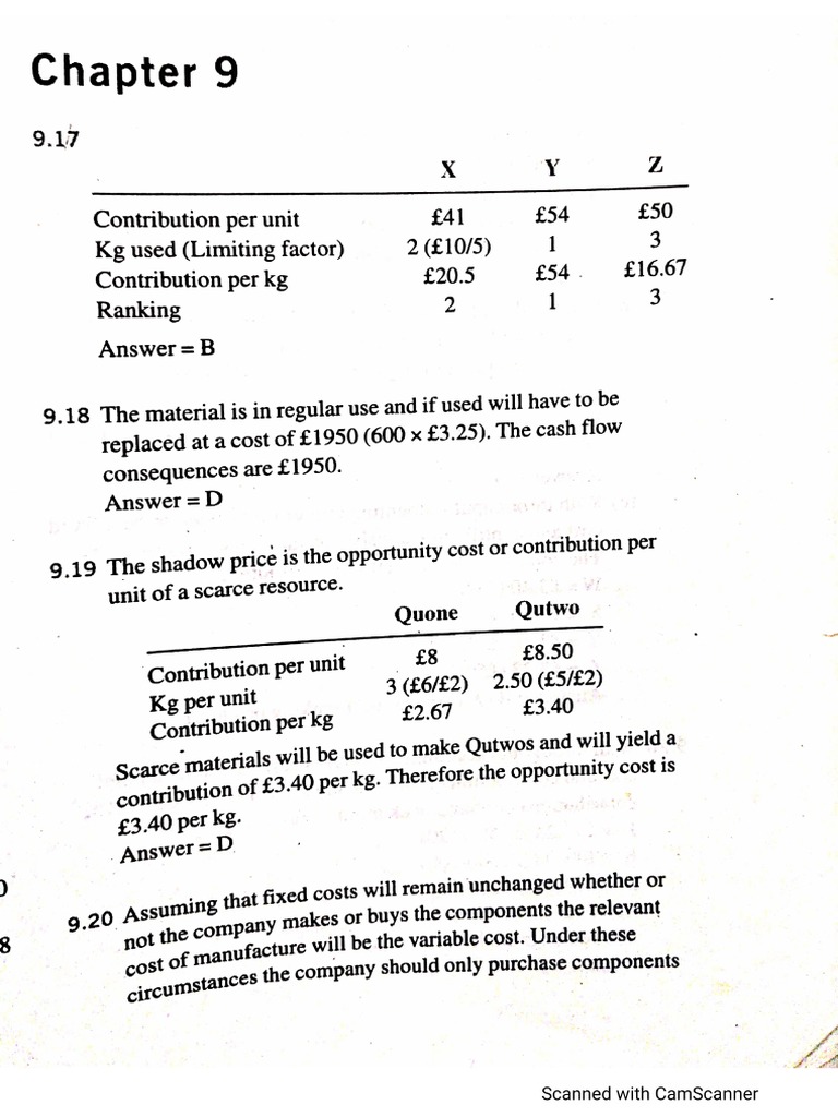 Chapter 9 Solution Managerial Accounting | PDF