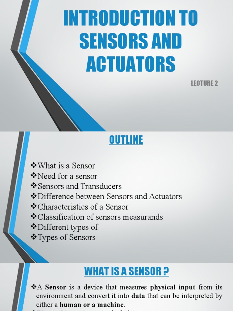 Lecture 2 - Introduction To Sensors & Actuators | PDF | Pressure Measurement | Sensor
