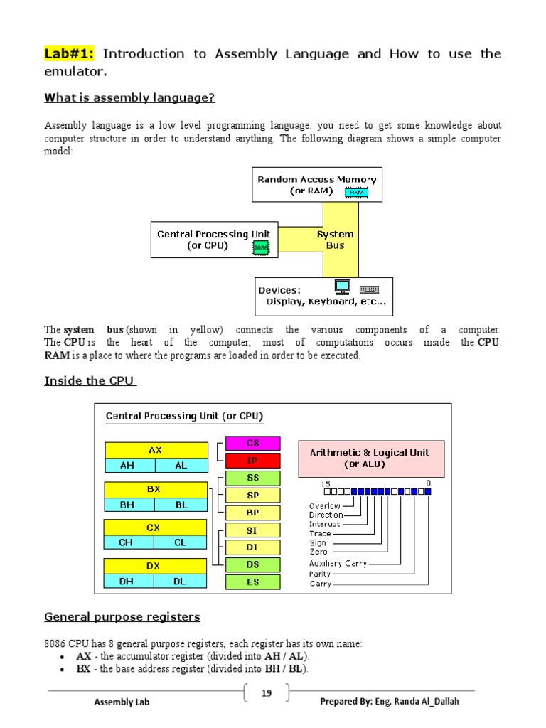 Assembly Lab Manual | PDF