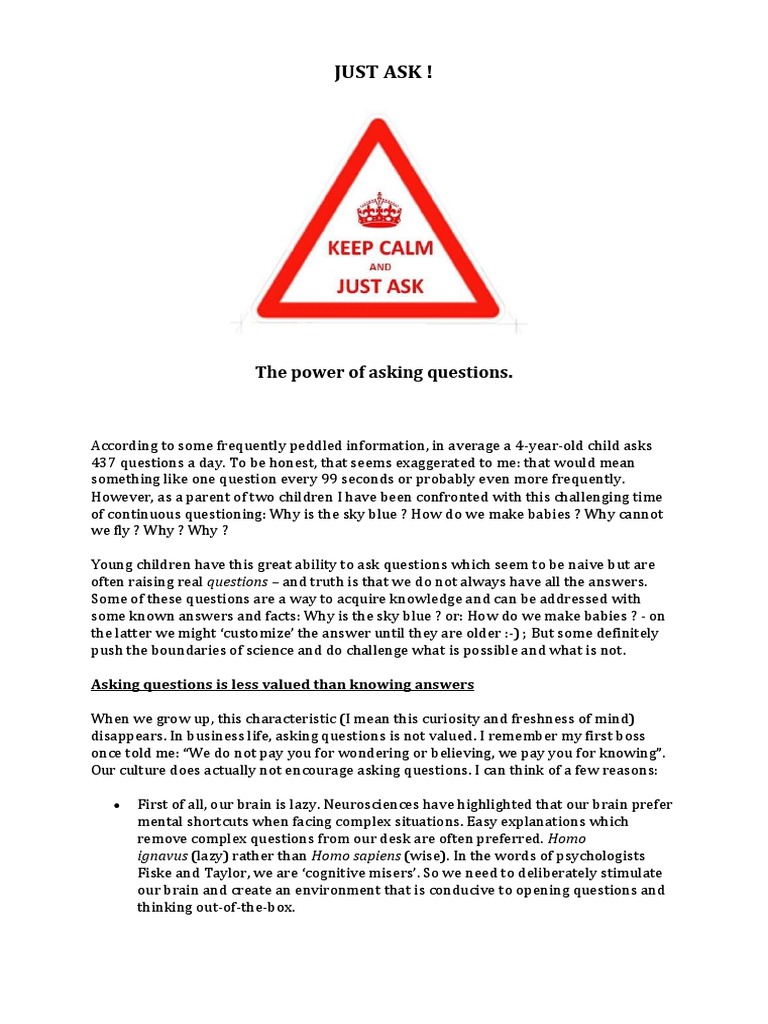 Just Ask | PDF | Question | Thought