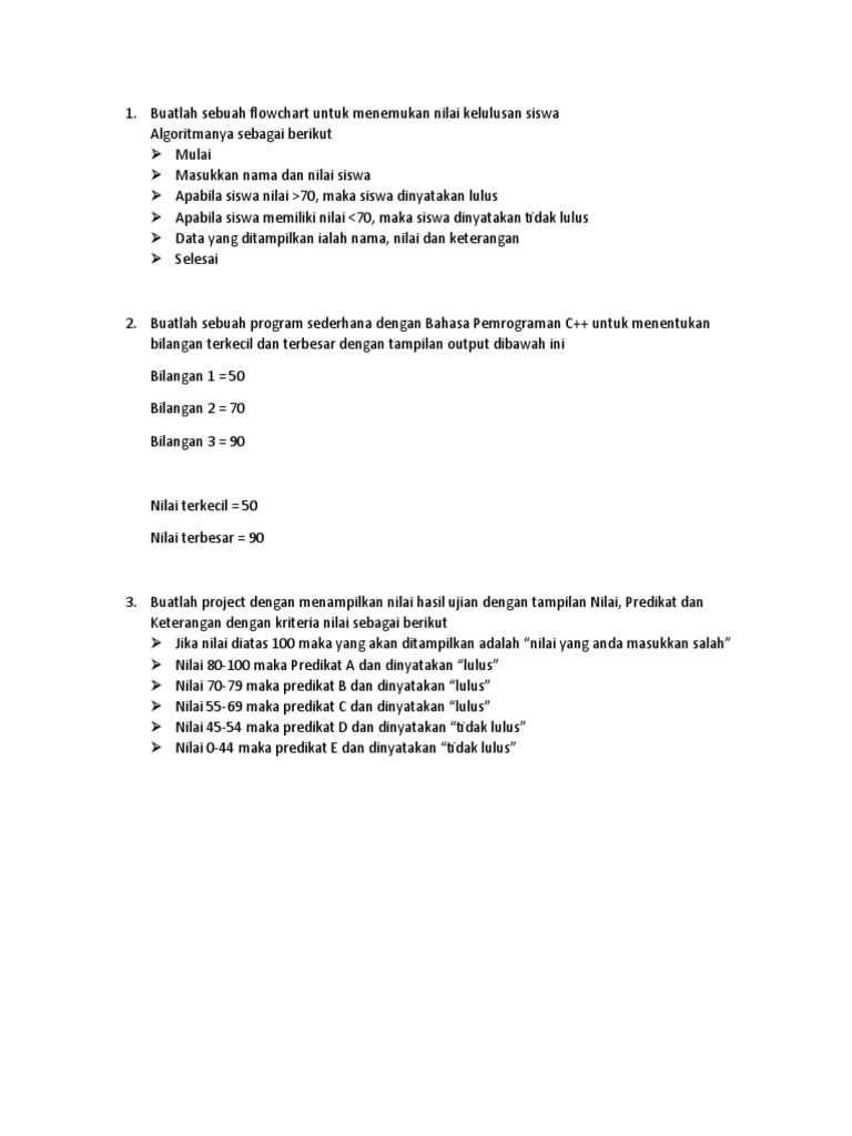 Buatlah Sebuah Flowchart Untuk Menemukan Nilai Kelulusan Siswa | PDF