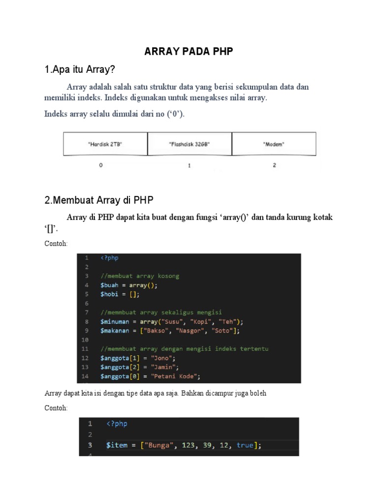 Array Pada PHP | PDF