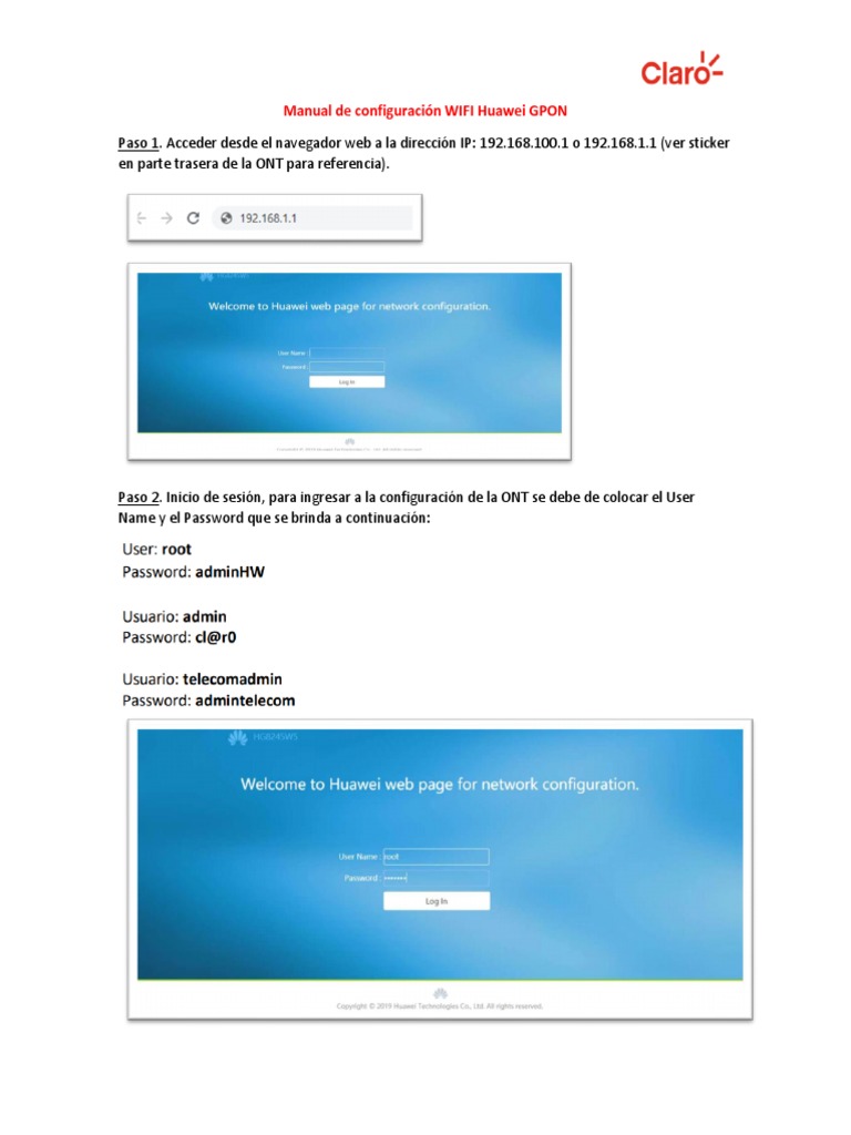 Manual ONT Wifi Gpon | PDF