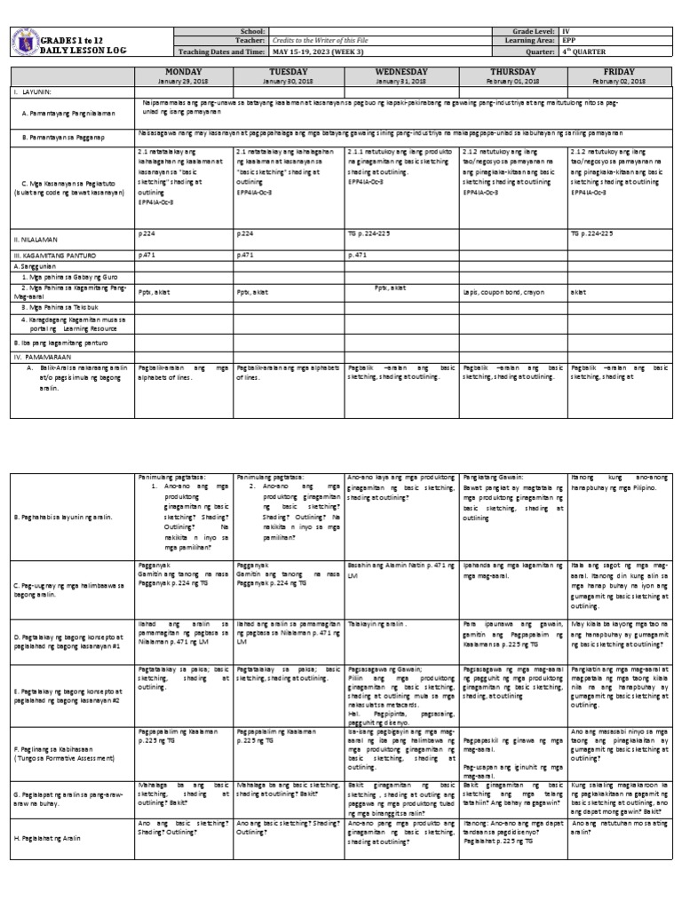 DLL - Epp 4 - Q4 - W3 | PDF