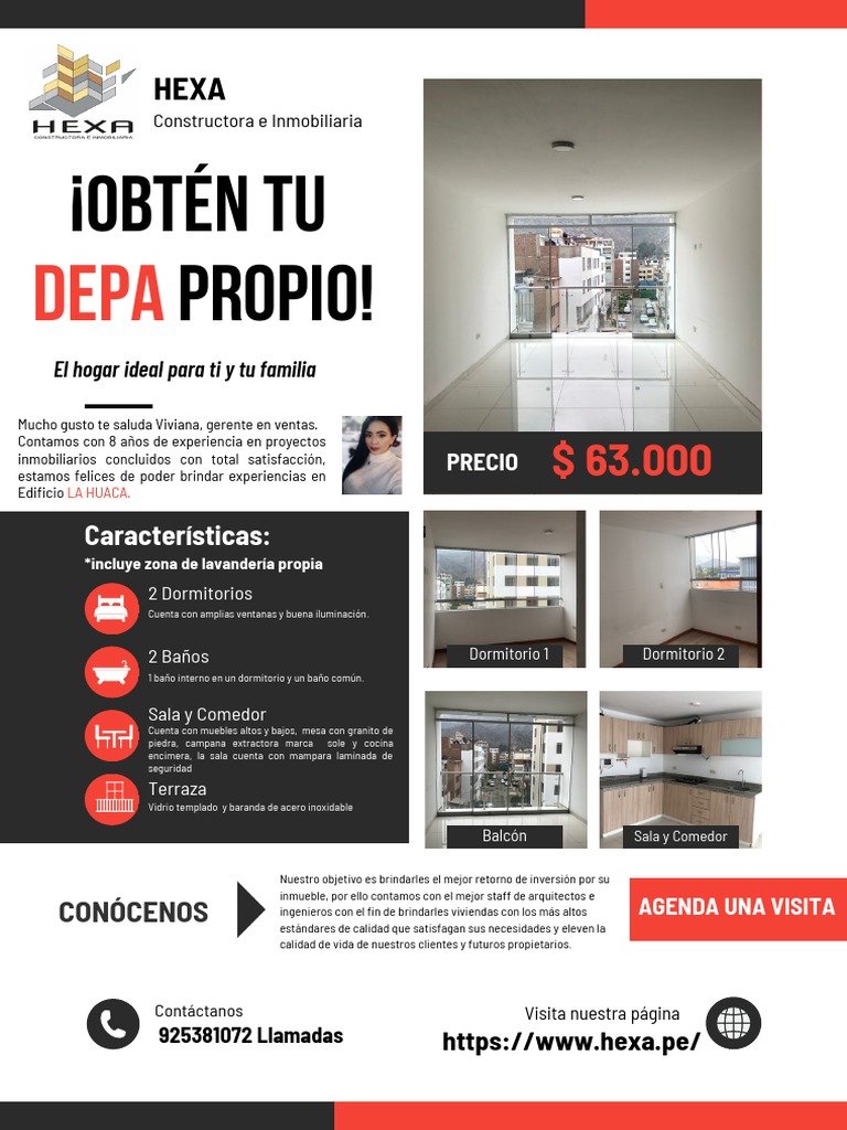 Folleto Departamento Edificio La Huaca | PDF | Inicio