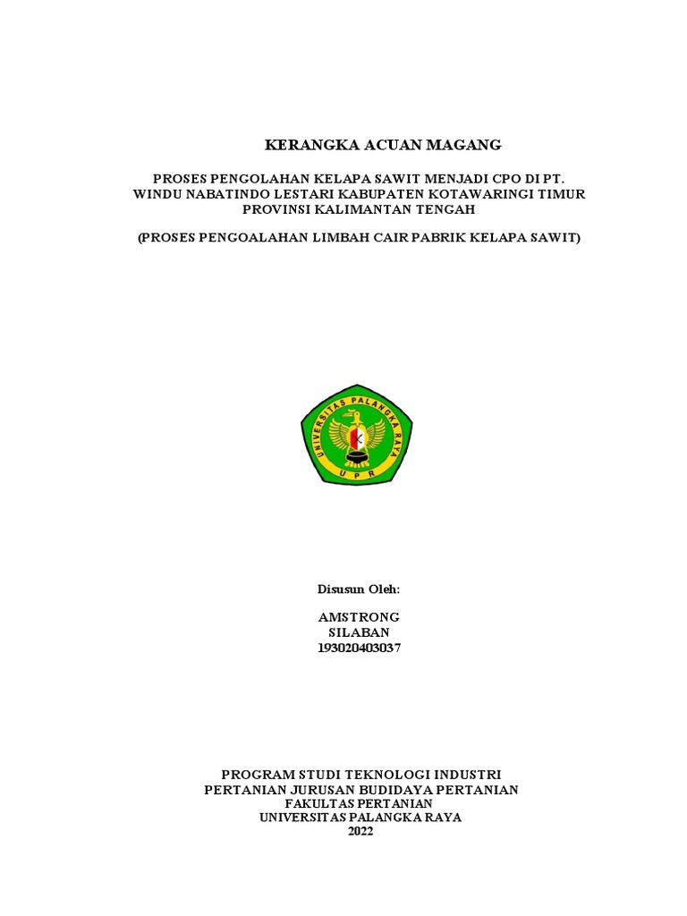 KERANGKA ACUAN MAGANG Amstrong Silaban 2022 | PDF