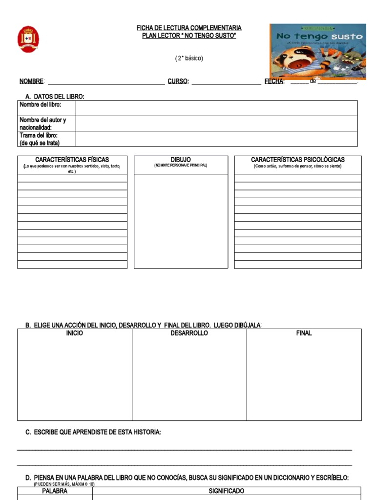 FICHA LITERARIA Plan Lector | PDF