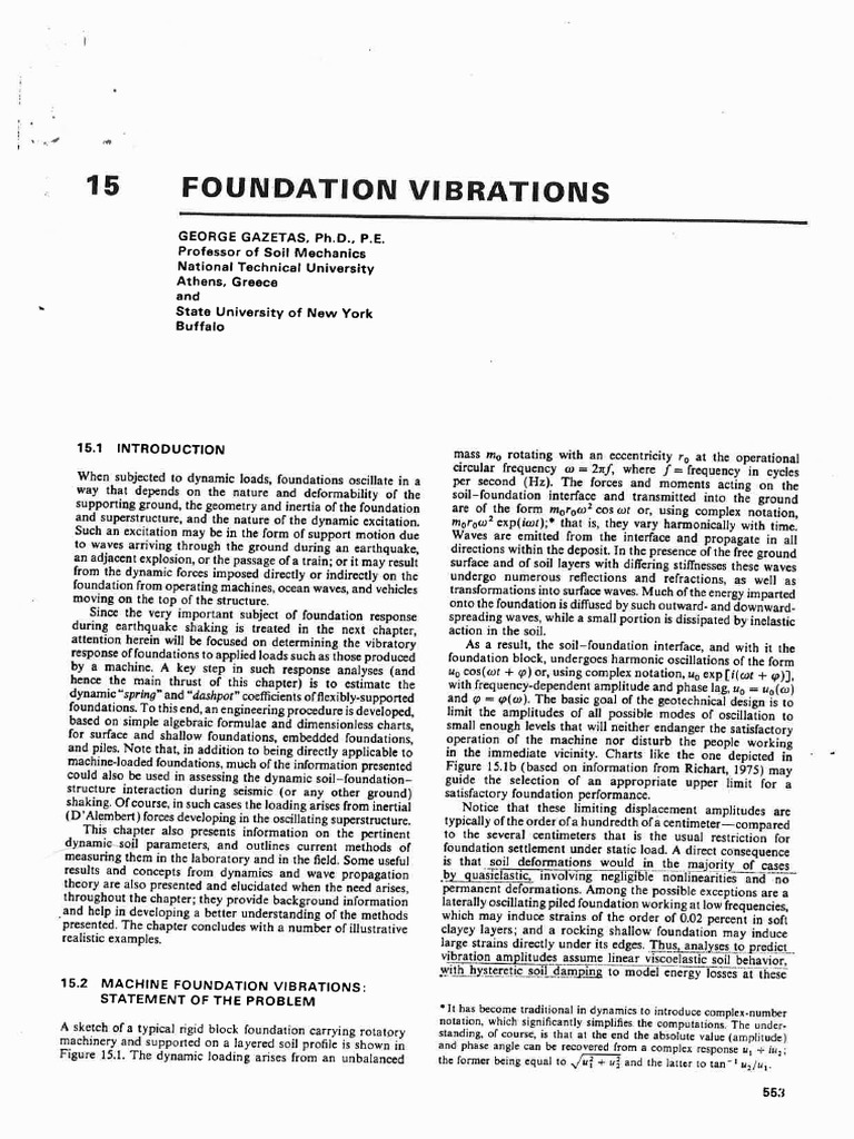 Foundation Vibration | PDF