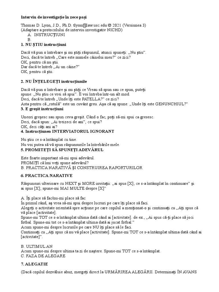 Interviu de Investigație În Zece Pași | PDF