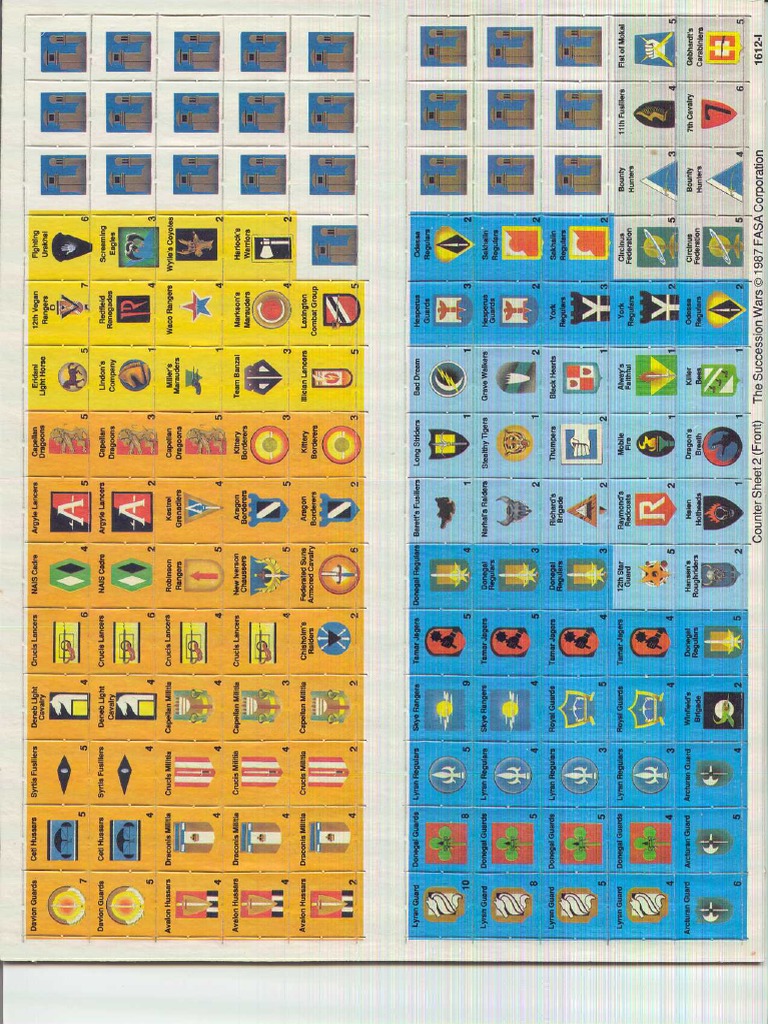 BattleTech 1612c - Succession Wars - Counter Sheet 2 | PDF