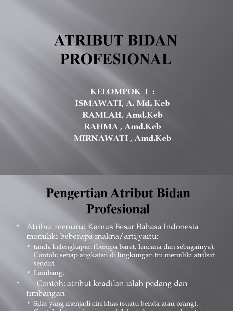 KLP 1-ATRIBUT BIDAN PROFESIONAL | PDF