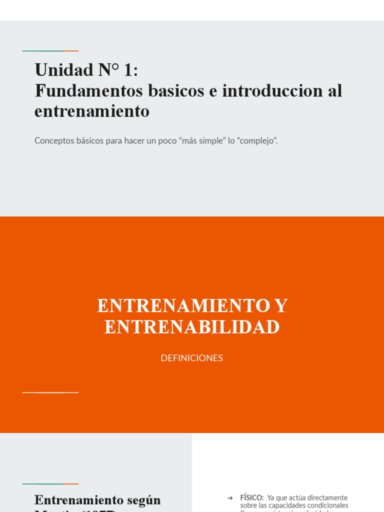 Unidad #1-A - Fundamentos Basicos e Introduccion Al Entrenamiento | PDF
