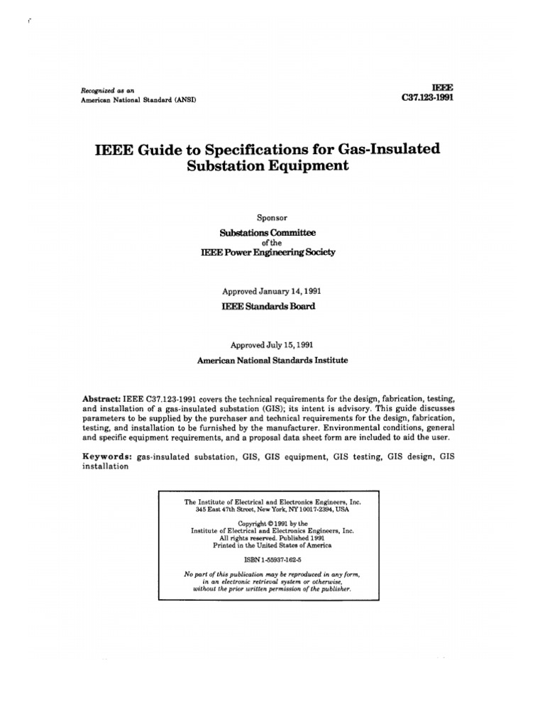 Ieee C37.123-1991 | PDF