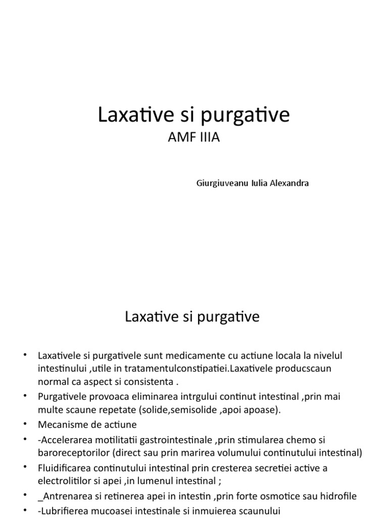 Laxative Si Purgative ...