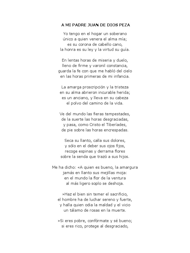 A Mi Padre Juan de Dios Peza | PDF