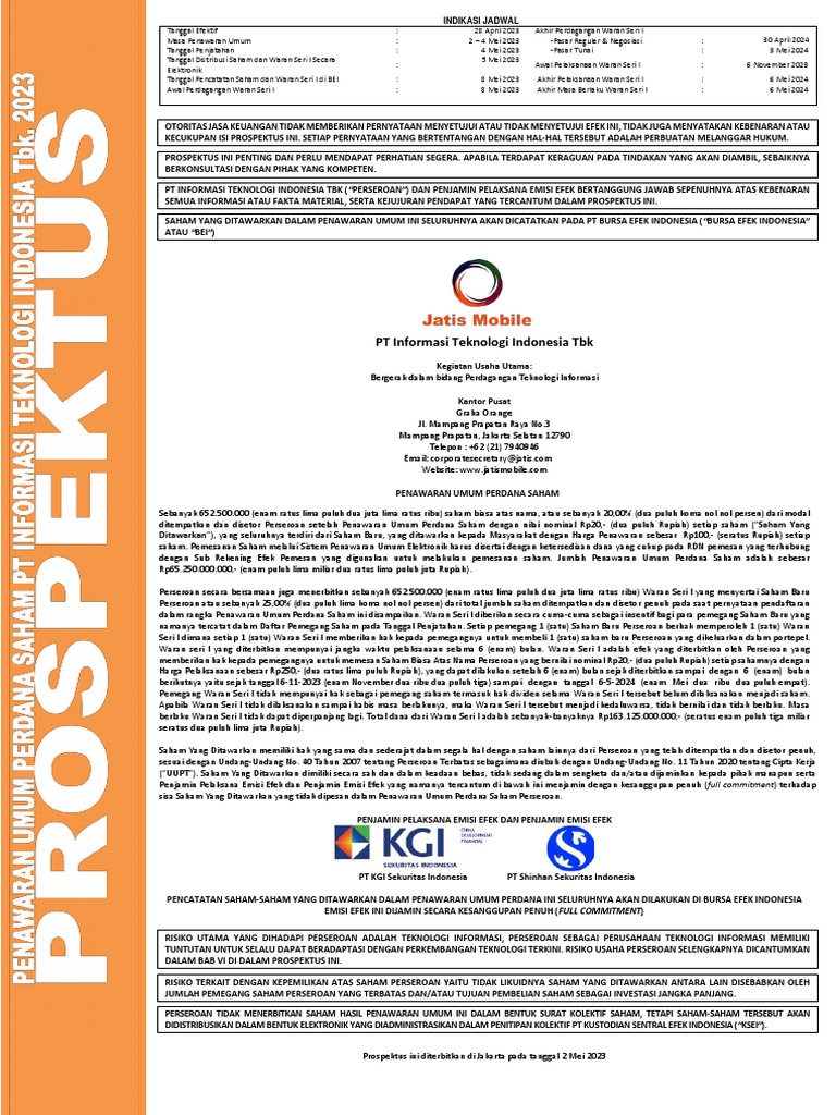 F - PT Informasi Teknologi Indonesia TBK - Prospektus Final | PDF