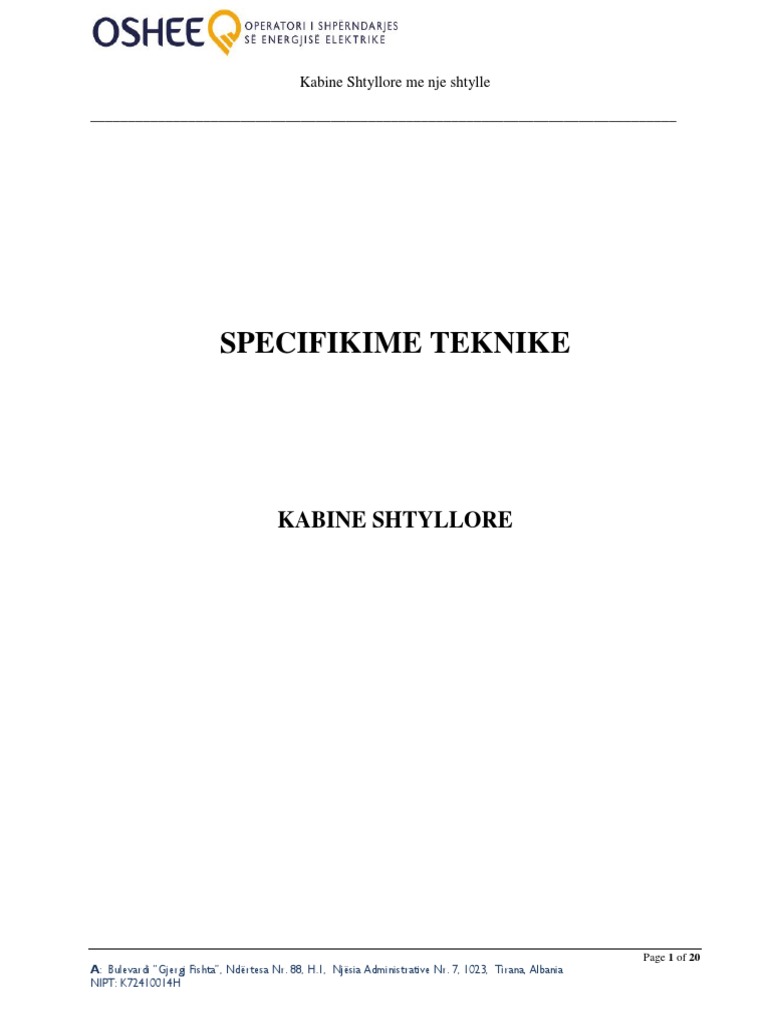 Kabine - Shtyllore Me Nje Shtylle | PDF